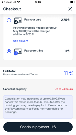 Cancellation fee – Playtomic Help